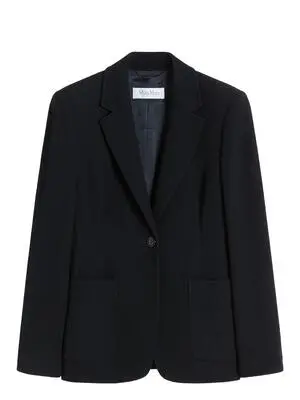 Max Mara Max Mara Single-Breasted Blazer With Patch Pockets Ultramarine Blue
