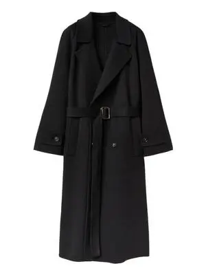 LORO PIANA Loro Piana Double-Breasted Coat With Leather Trim