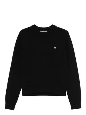 Acne Studios Long-sleeved Sweater With Ribbed Details - Black