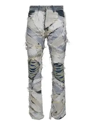 WHO DECIDES WAR Beach Sand Patchwork Jeans - Cloud