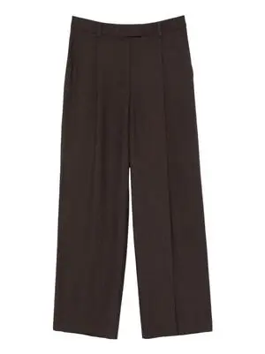 LOW CLASSIC Straight Leg Belted Trousers - Black