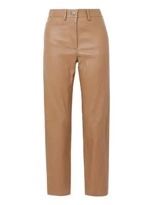 JOSEPH Teddy Leather Tapered Pants - Camel