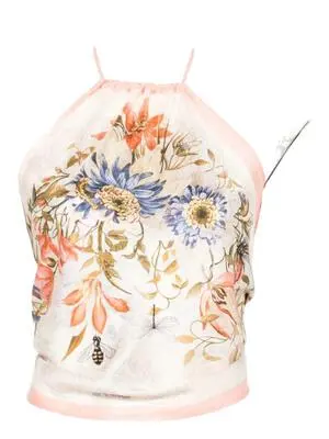 Etro Floral Halterneck Top - White
