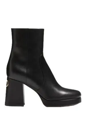 Valentino Garavani Fawcette Platform Ankle Boot In Calfskin - Black