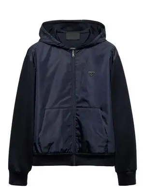 PRADA Prada Zip-Up Hooded Jacket With Enameled Triangle Logo
