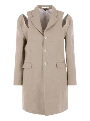 Comme Des Garçons Long Sleeve Cutout Jacket - Nude