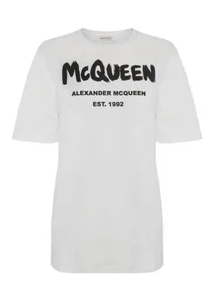 ALEXANDER MCQUEEN Alexander McQueen Graffiti Logo Print T-Shirt