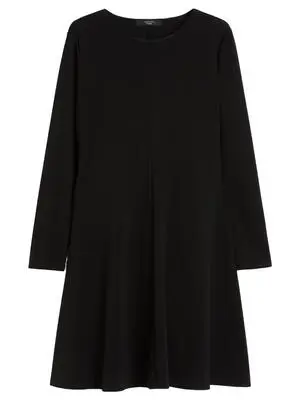 Max Mara Long Sleeve Crewneck Dress - Black