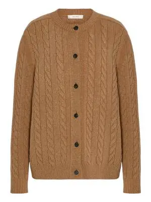 THE ROW Cable Knit Cardigan - Brown