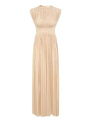 Zimmermann Pleated Sleeveless Midi Dress - Cream
