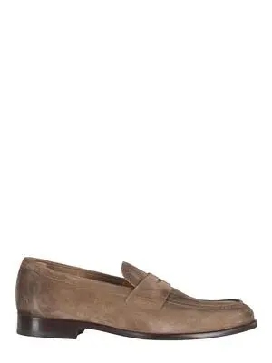 DOUCAL'S Round Toe Loafers - Brown