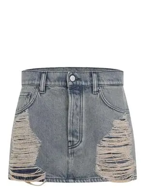 ACNE STUDIOS Acne Studios Belt Loop Denim Skirt With Distressed Details