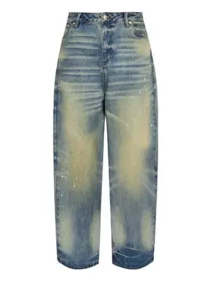 MISBHV Distressed Paint-splatter Baggy Jeans - Gray