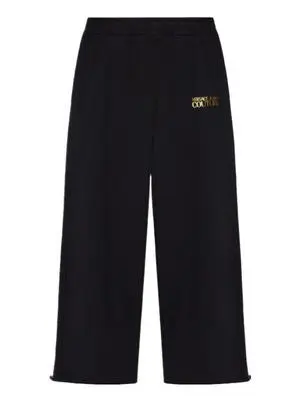 Versace Logo Wide-leg Joggers - Black