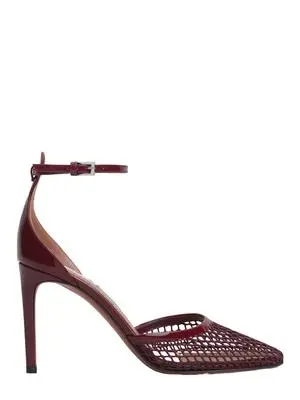 Alaïa Mesh Ankle-strap Pumps - Garnet Red