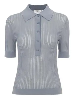 CHLOÉ Chloe Fitted Knit Polo Shirt