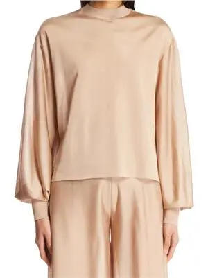 Alaïa Long-sleeved Knitwear With Ribbed Details - Beige