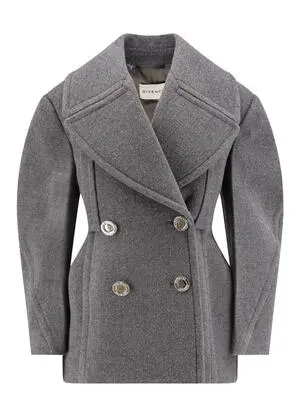 Givenchy Double-breasted Jacket With Lapel Collar - Gray