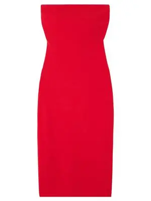 STAUD Staud Canna Strapless Ribbed Knit Midi Dress