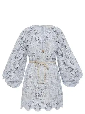 Zimmermann Coco Lace Mini Dress - Light Blue