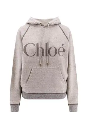 Chloé Logo Printed Drawstring Hoodie - No