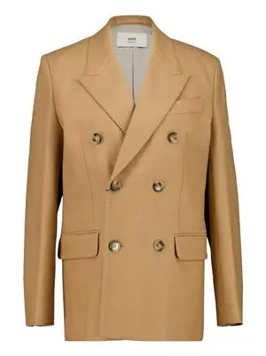 Ami Double-breasted Blazer - Camel Brown
