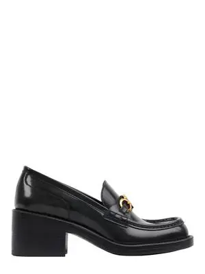Chloé Dakota Heeled Loafers With Gold Tone Horsebit Detail - Black