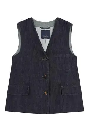 Max Mara Single-breasted Denim Gilet - Ultramarine Blue