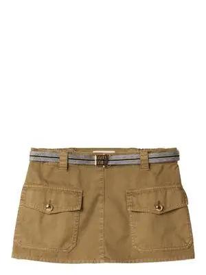 Miu Miu Belted Cargo Mini Skirt - Olive Green