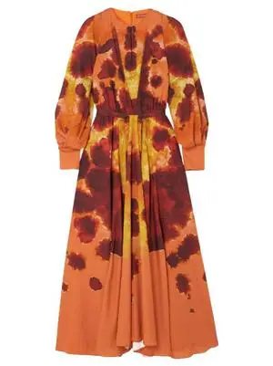 Altuzarra Peirene Ink-print Midi Dress - Red