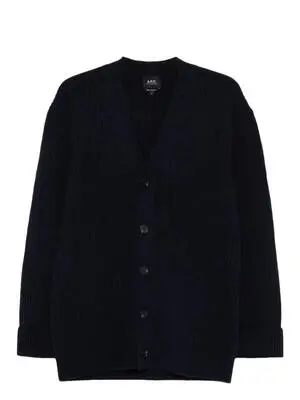 A.p.c. Buttoned V-neck Cardigan - Dark Navy