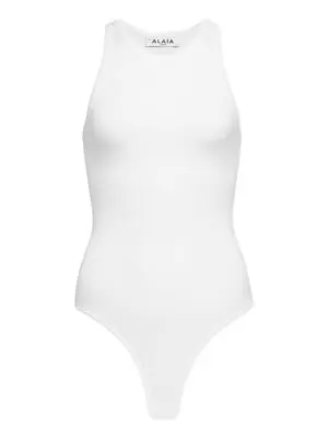 Alaïa Sculpting Rib Jersey Bodysuit - White
