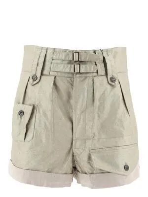 Saint Laurent Belted Cargo Shorts - Nude