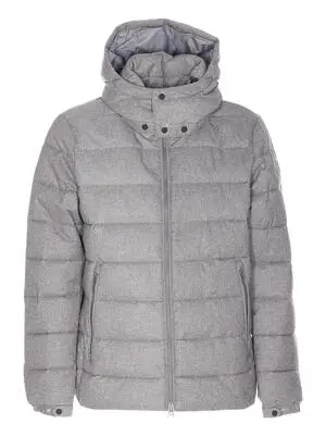 SAVE THE DUCK Hooded Down Coat With Quilted Design - Gray