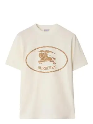 Burberry Logo Detailed Crewneck T-shirt - Chalk