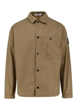 Stone Island Logo Patch Jacket - Brown