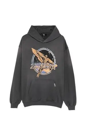 REPRESENT Graphic Print Hoodie - Black