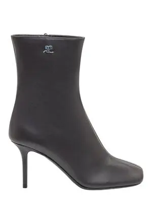 COURREGES Square Toe Ankle Boots - Black