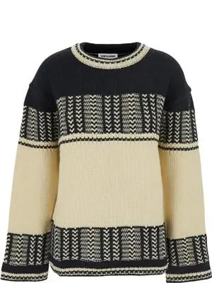 LOW CLASSIC LOW CLASSIC Intarsia Crewneck Sweater No