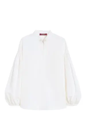 Max Mara Lantern-sleeve Blouse With Jeweled Cuffs - Ivory White
