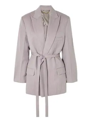 Victoria Beckham Belted Blazer - Gray