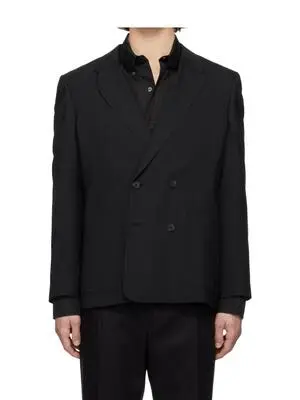 Hugo Boss Slim-fit Wool Blend Long-sleeved Suit Jacket - Black