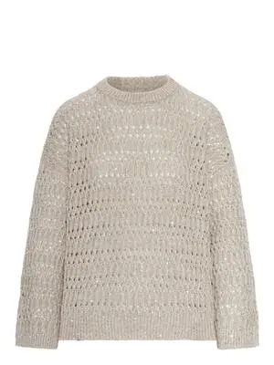 Brunello Cucinelli Crochet Crewneck Jumper - Beige