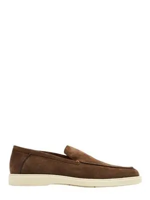 Santoni Almond-toe Slip-on Loafers - Brown