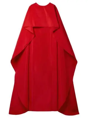 CAROLINA HERRERA Carolina Herrera Shawl-Style Pleated Silk Satin Gown