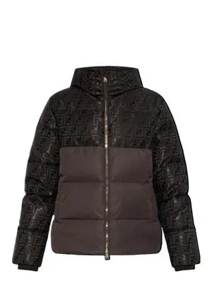 Fendi Monogram Hooded Down Jacket - Black