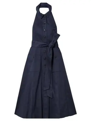 CAROLINA HERRERA Carolina Herrera Halter Neck Belted Shirt Dress