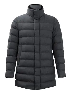 Herno Long-sleeved Down Coat With Stand-up Collar - Grey
