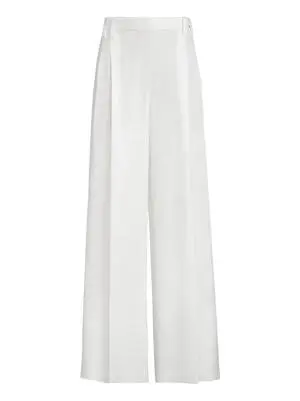 Brunello Cucinelli Fluid Twill Wide Leg Trousers - Beige