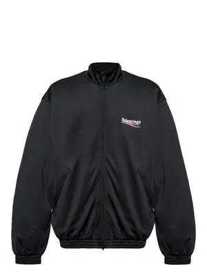 Balenciaga Logo Print Zip-up Jacket - Black